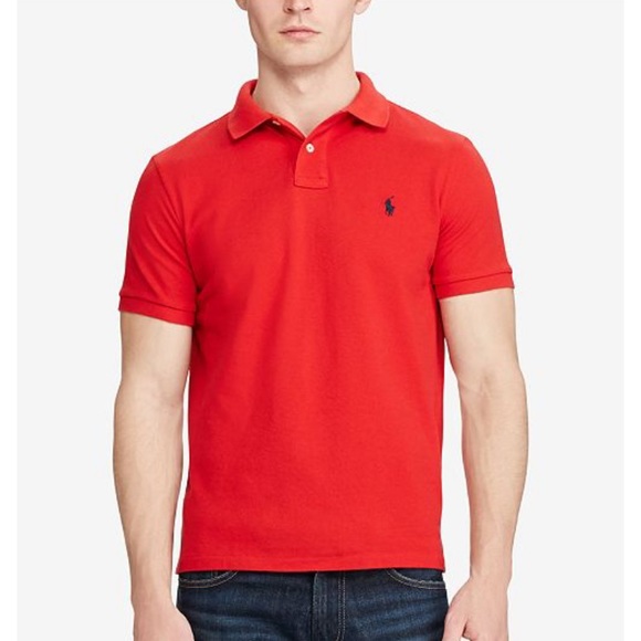 Polo Ralph Lauren | Shirts | Mens Red Collared Button Polo With Blue ...